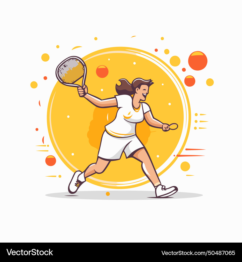 Tennis player in flat design style isolated Vector Image
