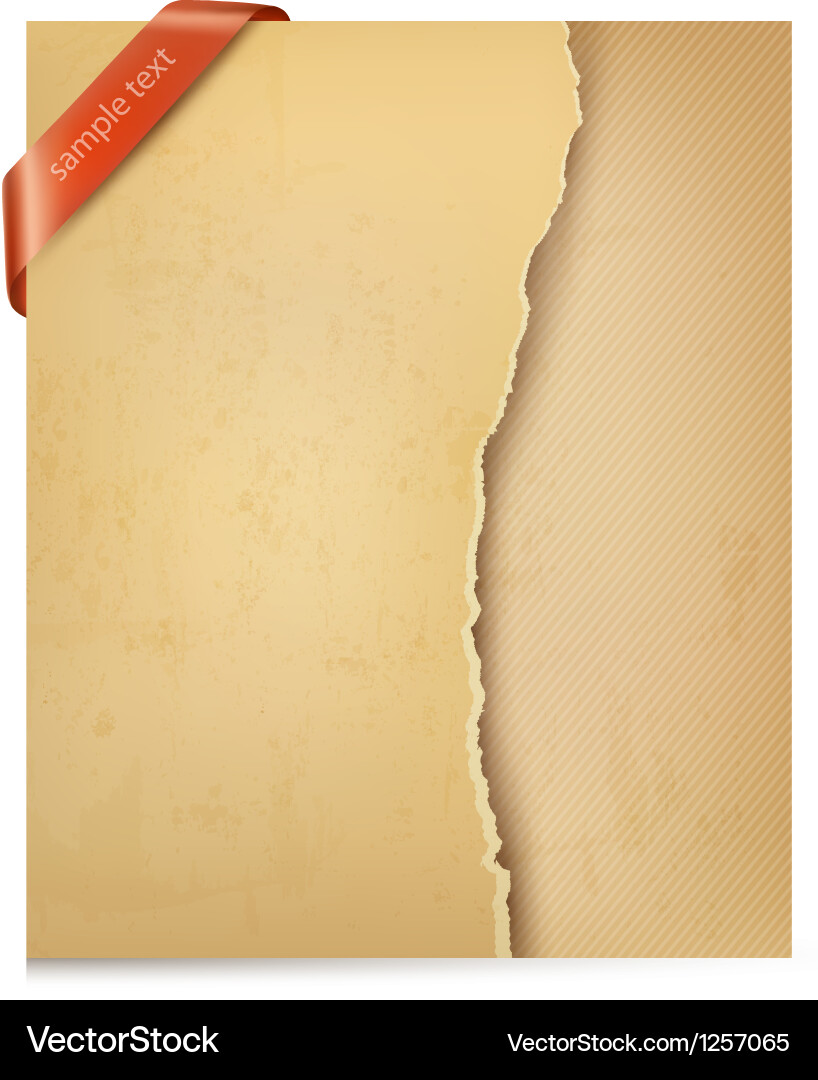 Vintage background with ripped old paper Vector Image