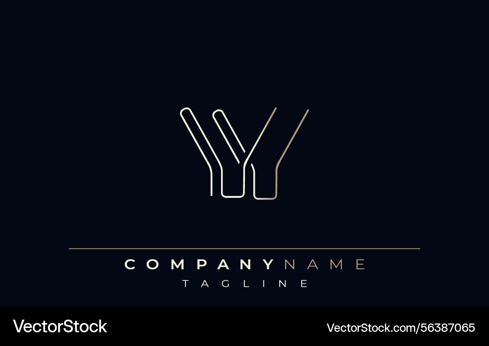 Vv abstract line style logo Royalty Free Vector Image
