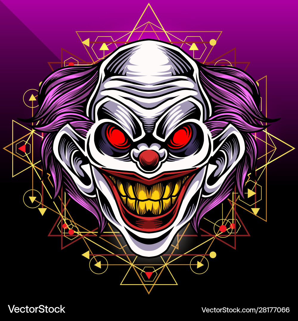 Creepy Clown Mascot Logo Royalty Free Vector Image