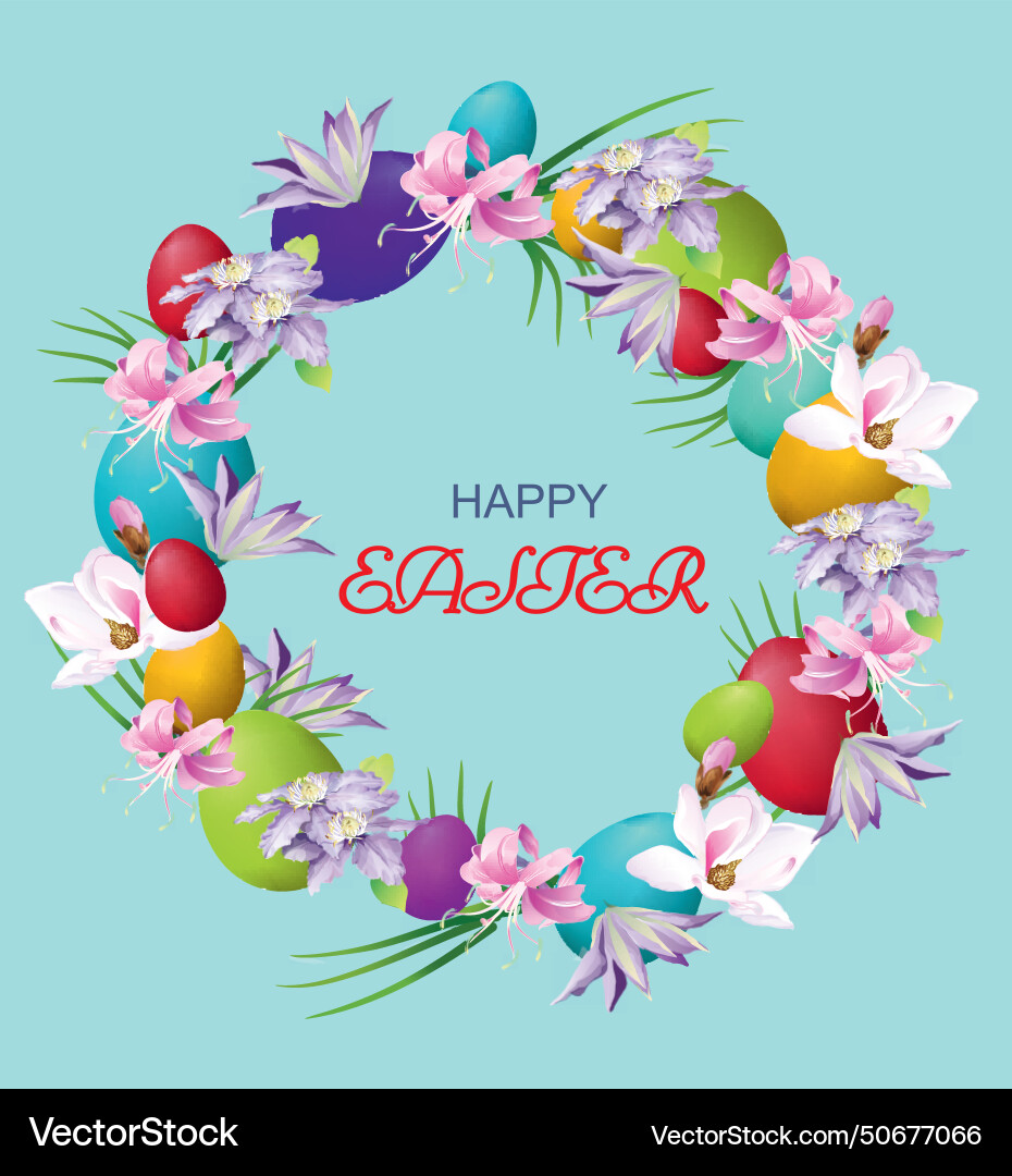 Easter wreath Royalty Free Vector Image - VectorStock
