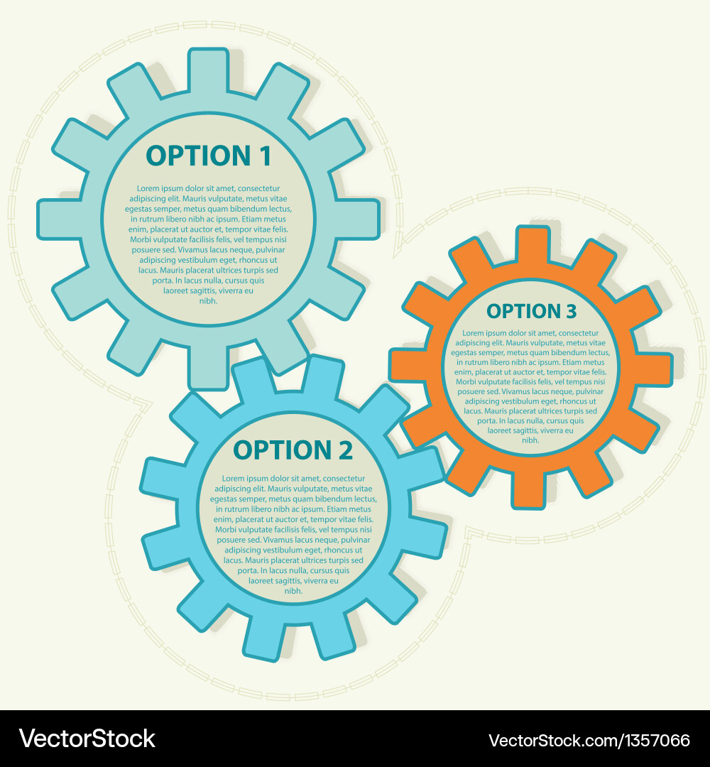 Presentation template with three options Vector Image