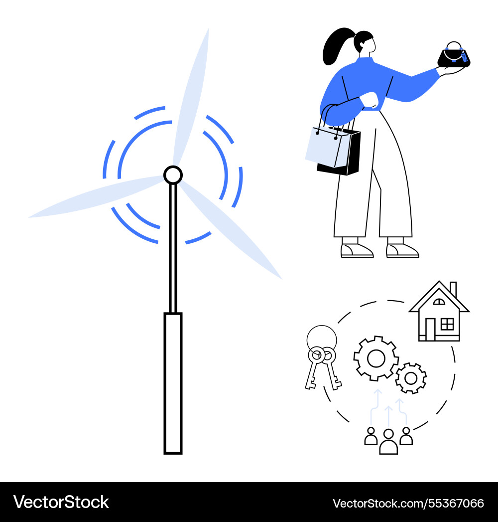 Renewable energy integration in real estate Vector Image