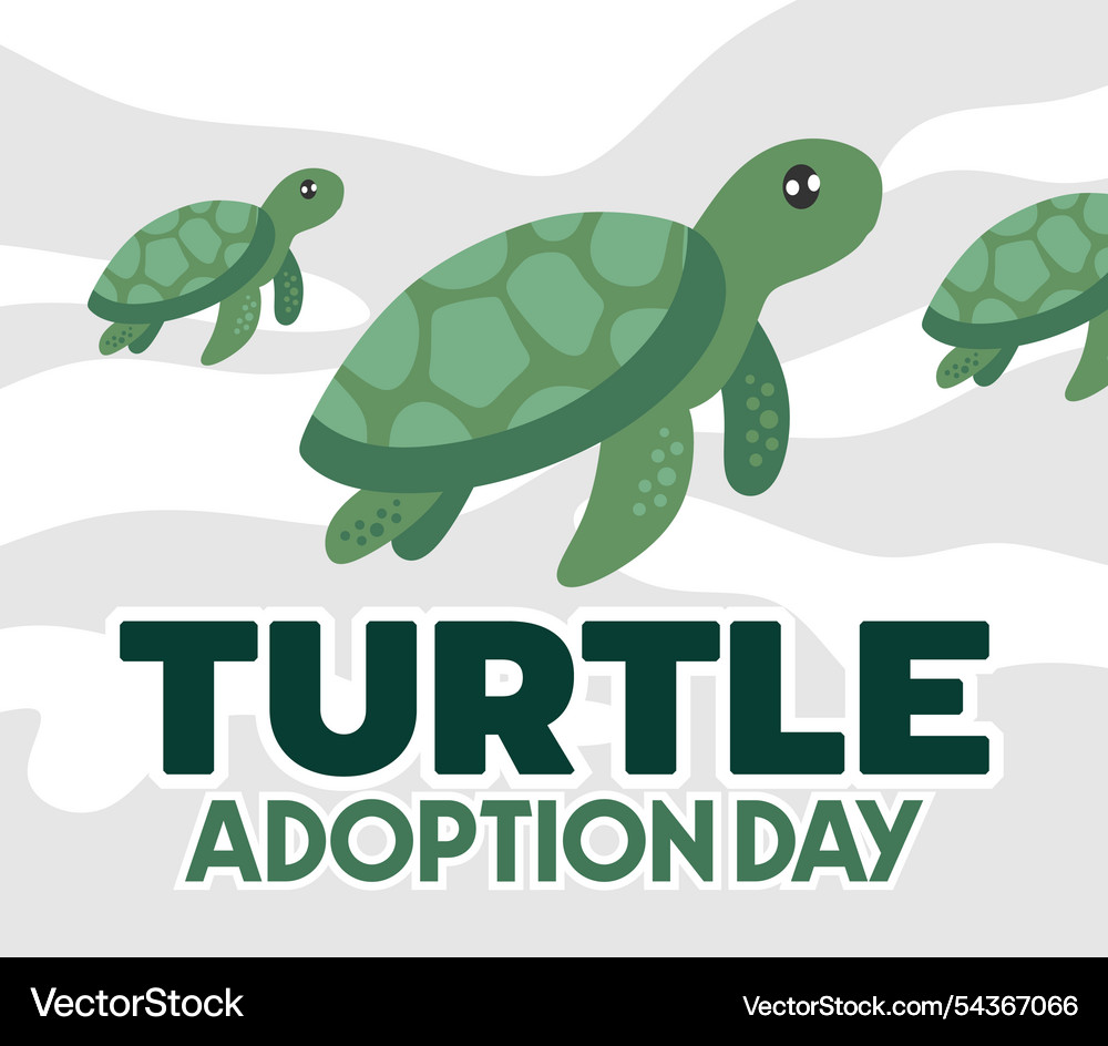 Turtle adoption day with cute turtles Royalty Free Vector