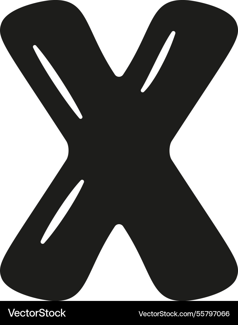 X letter english alphabet black Royalty Free Vector Image