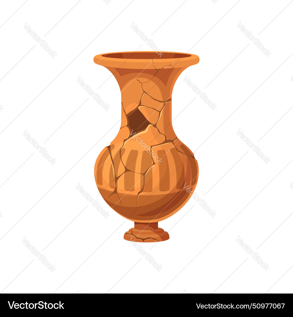 Ancient broken pottery and vase old cracked pot Vector Image
