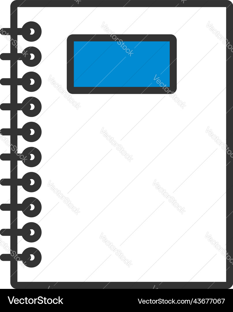 Exercise book with pen icon Royalty Free Vector Image