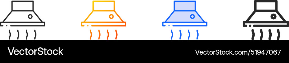 Extractor hood iconthin linear gradient blue Vector Image