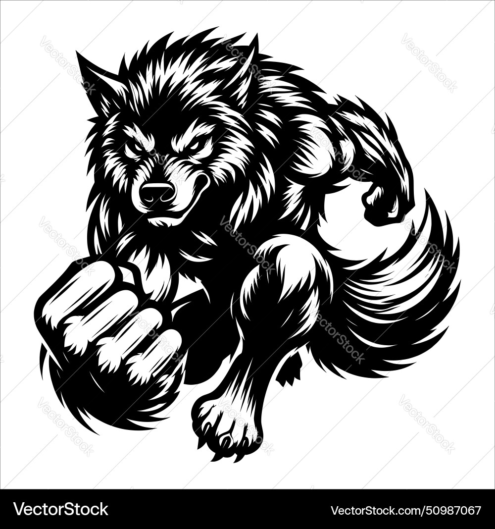 Fist wolf Royalty Free Vector Image - VectorStock