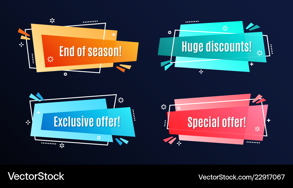 Flat linear promotion ribbon banner scroll price Vector Image