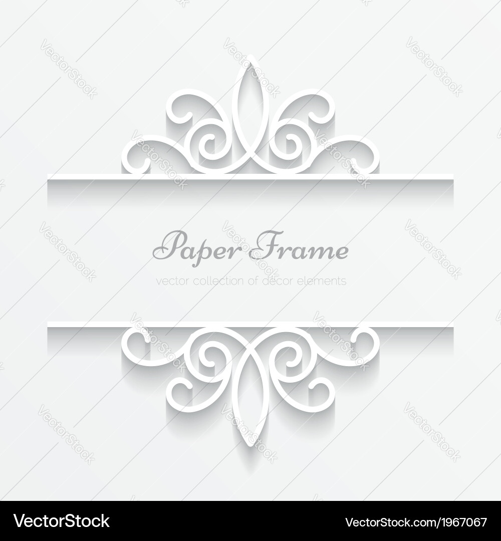 Ornamental paper frame Royalty Free Vector Image