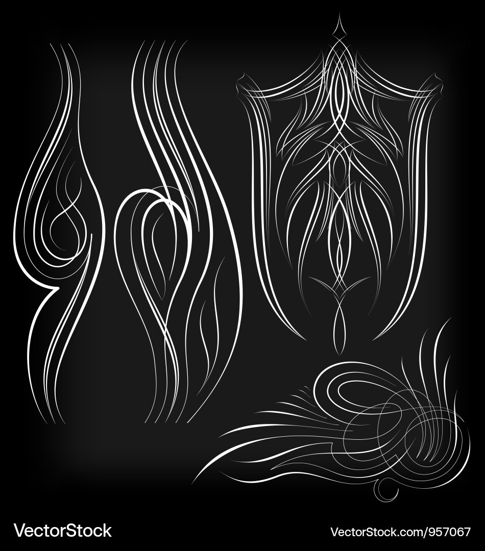 Pinstriping set1 Royalty Free Vector Image - VectorStock