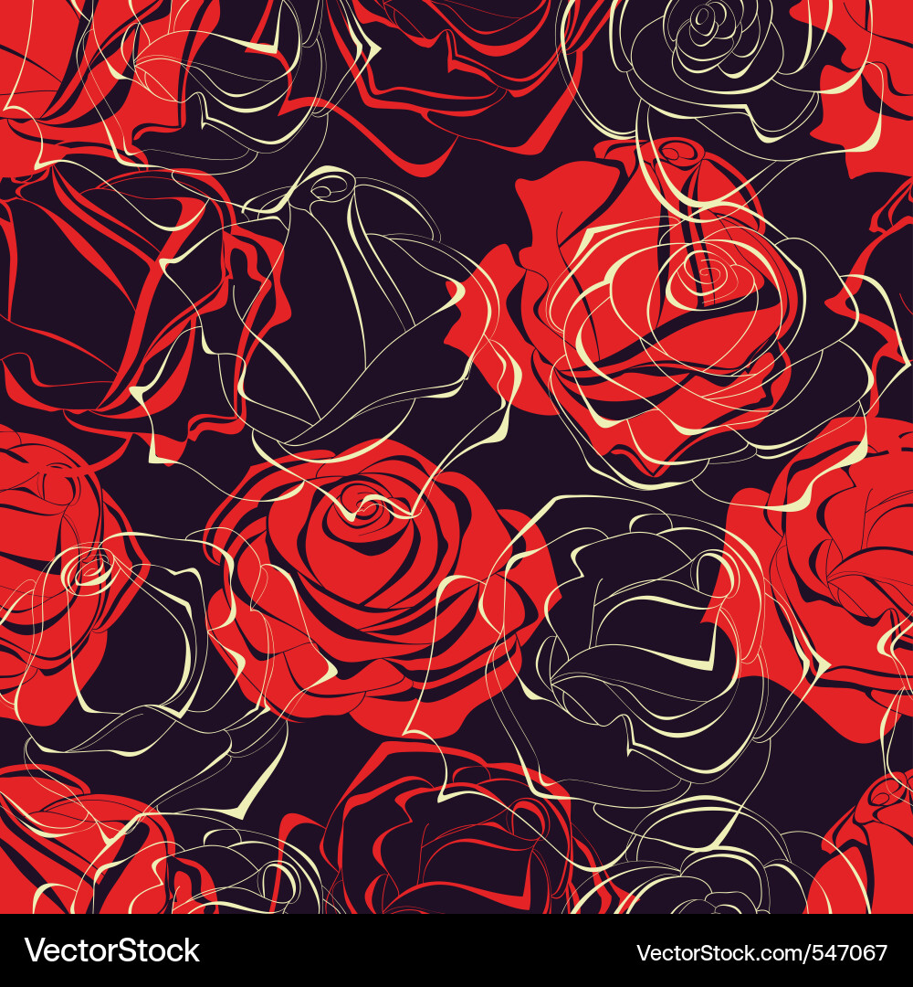 Red Rose Seamless Pattern Royalty Free Vector Image