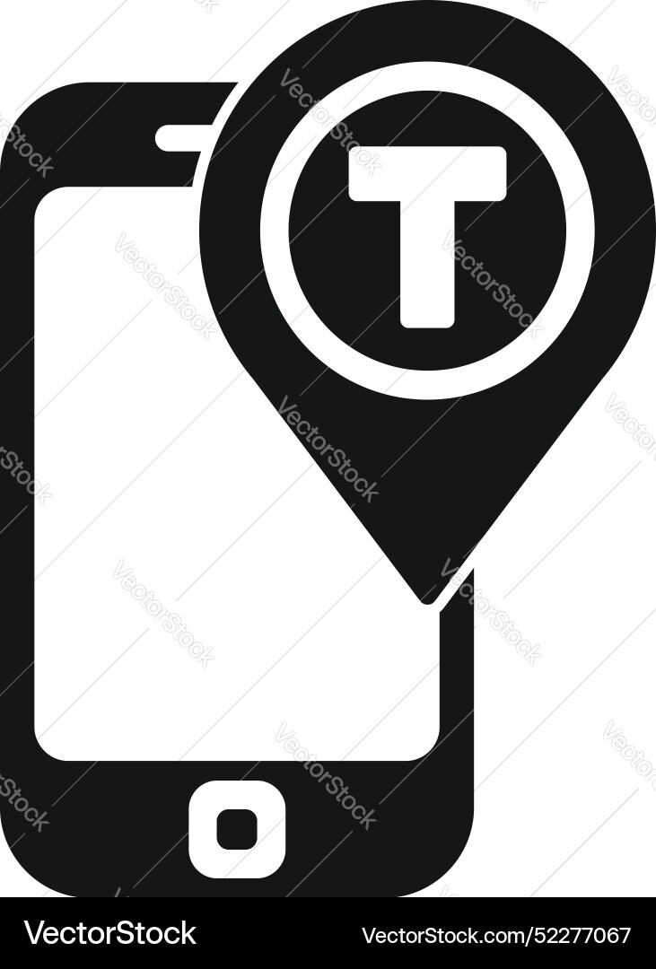 Smartphone showing location of public Royalty Free Vector
