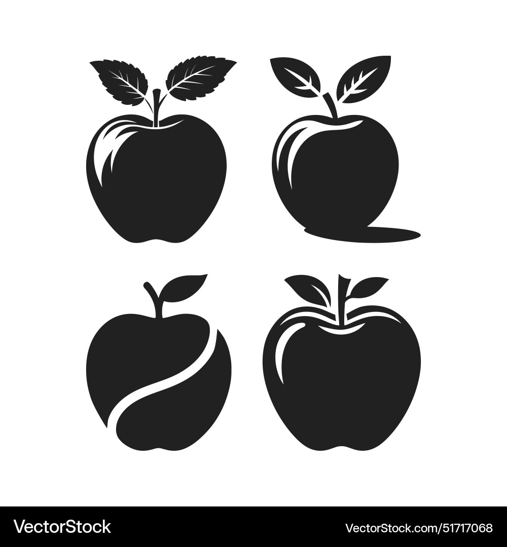 Apple silhouette Royalty Free Vector Image - VectorStock
