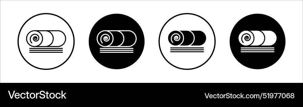 Bale flat line icon set thin Royalty Free Vector Image