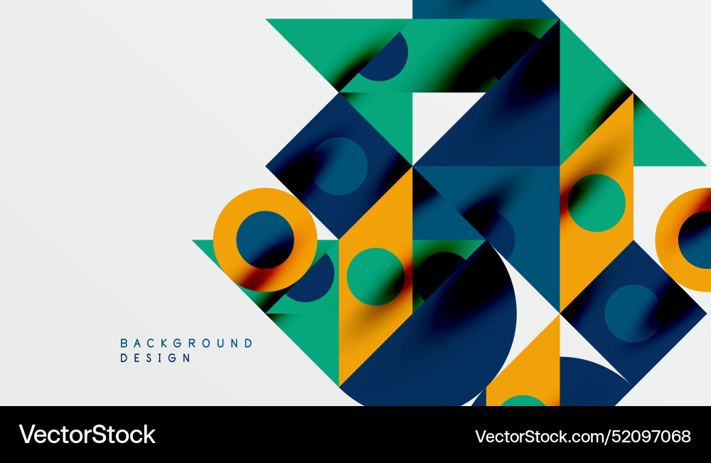 Colorful triangles circles square geometric design