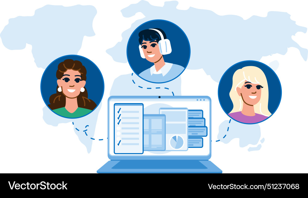 Conference virtual team Royalty Free Vector Image