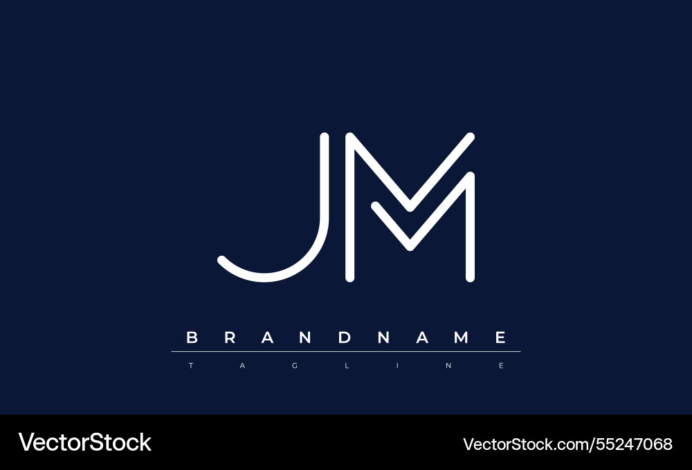 Creative jm letter initial logo image Royalty Free Vector