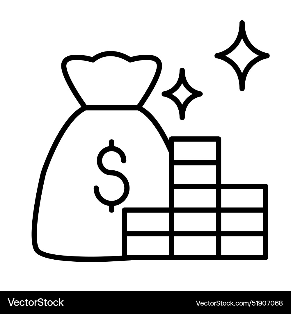 Fund icon in thin line style graphic design Vector Image