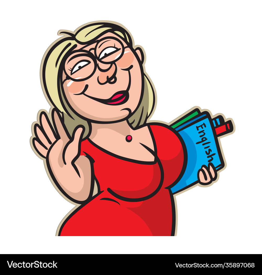 Funny english teacher Royalty Free Vector Image