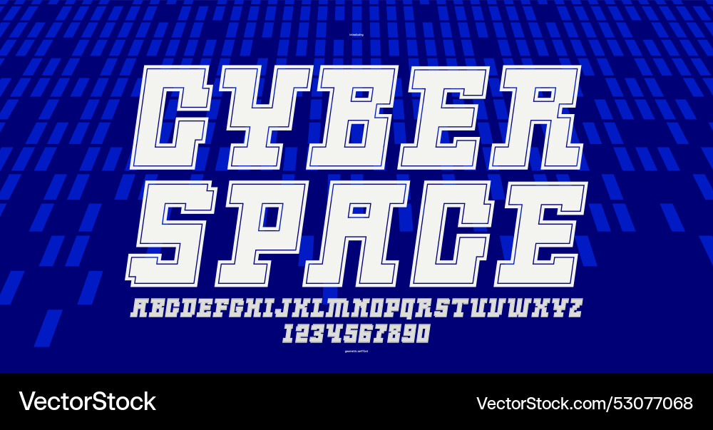 Modern minimal tech font for logos and posters Vector Image