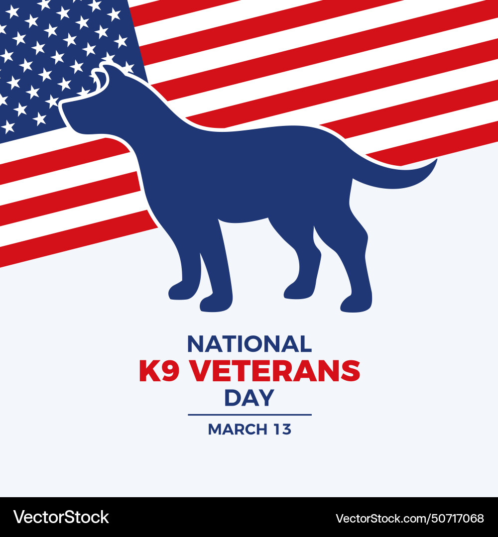 National k9 veterans day poster Royalty Free Vector Image