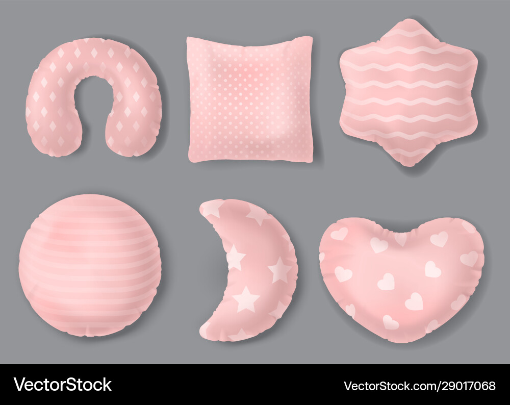 Pillows different shapes set isolated on white Vector Image
