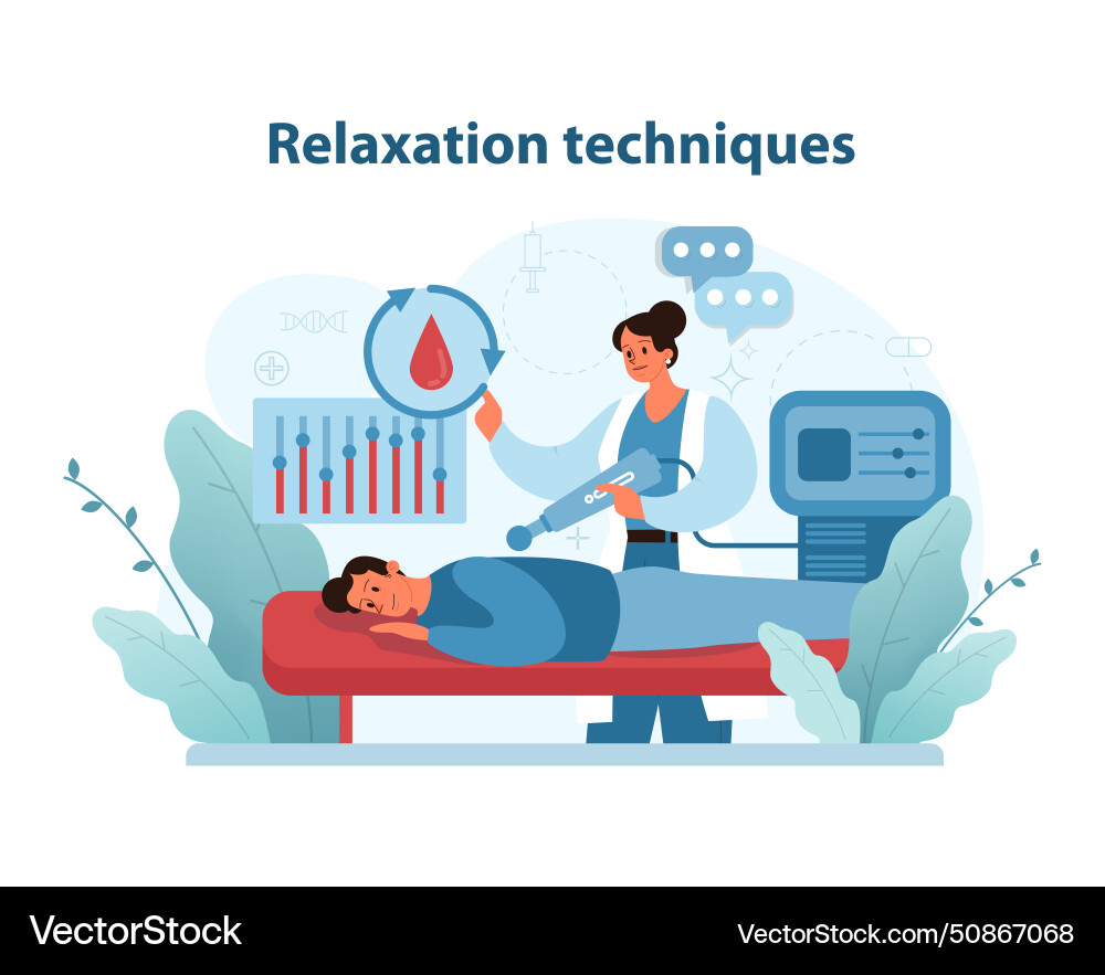 Relaxation techniques a serene depiction Vector Image