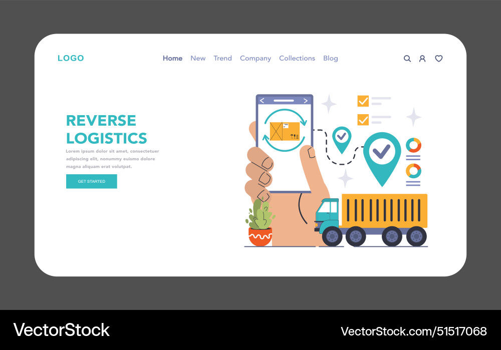 Reverse logistics concept flat Royalty Free Vector Image