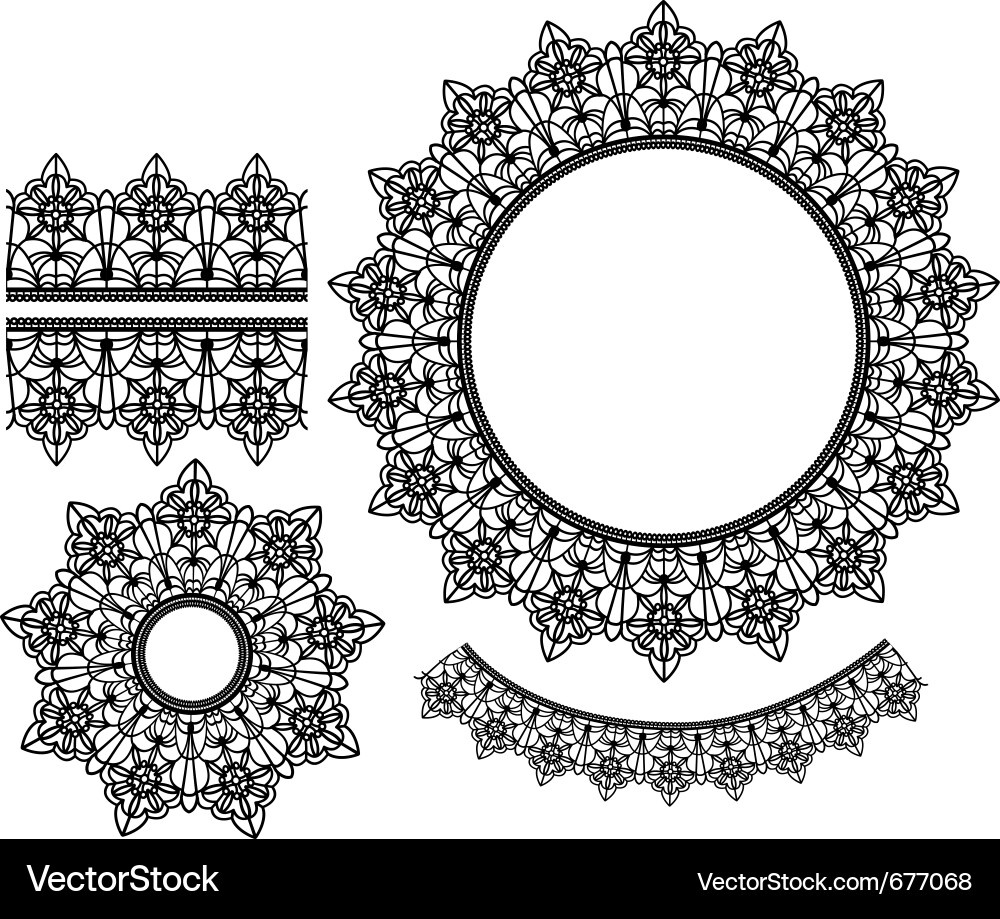 Set of lace elements Royalty Free Vector Image