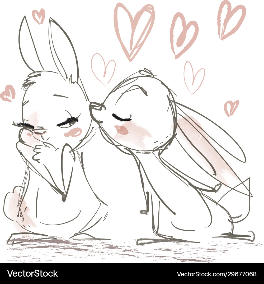Cartoon Couples Rabbit Vector Images (over 1,500)