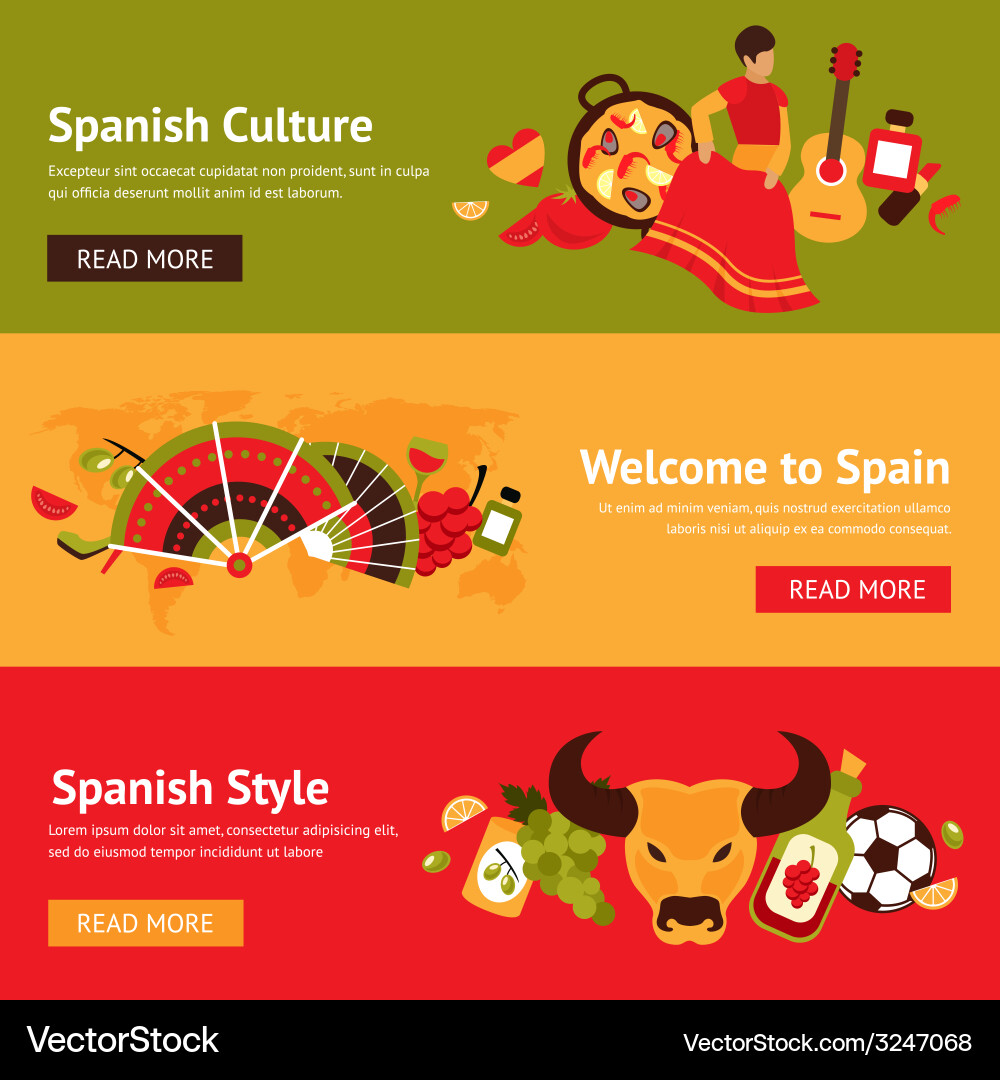Spain banner set Royalty Free Vector Image - VectorStock