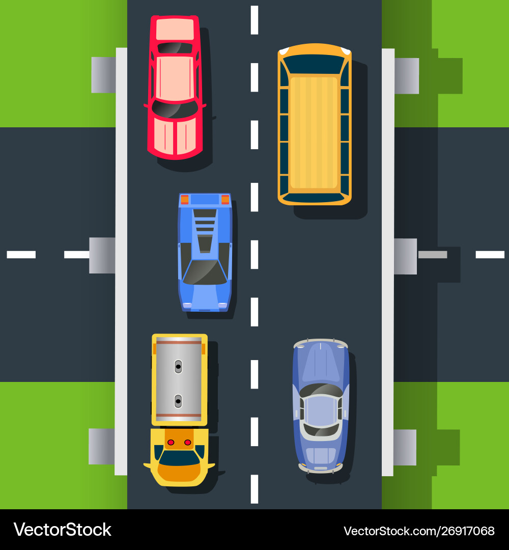 Top view road Royalty Free Vector Image - VectorStock
