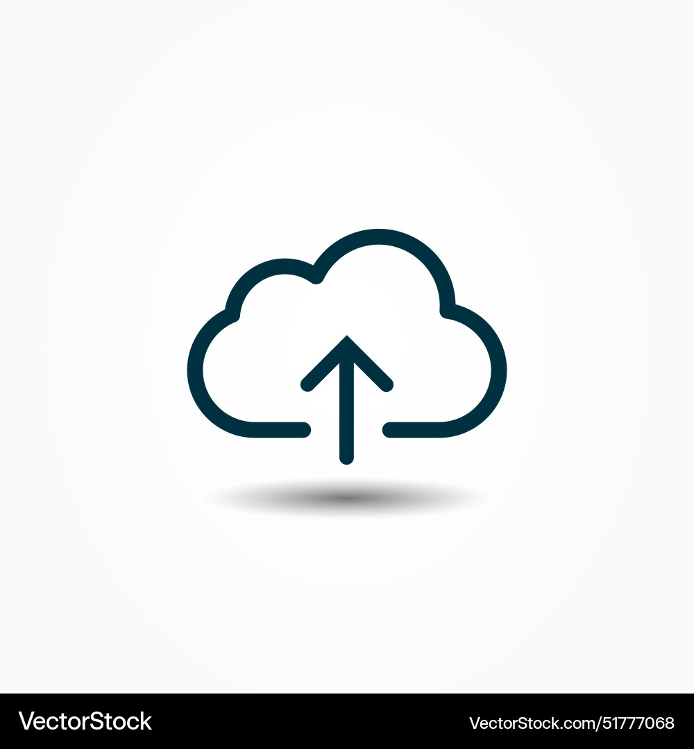 Upload cloud icon or storage symbol Royalty Free Vector