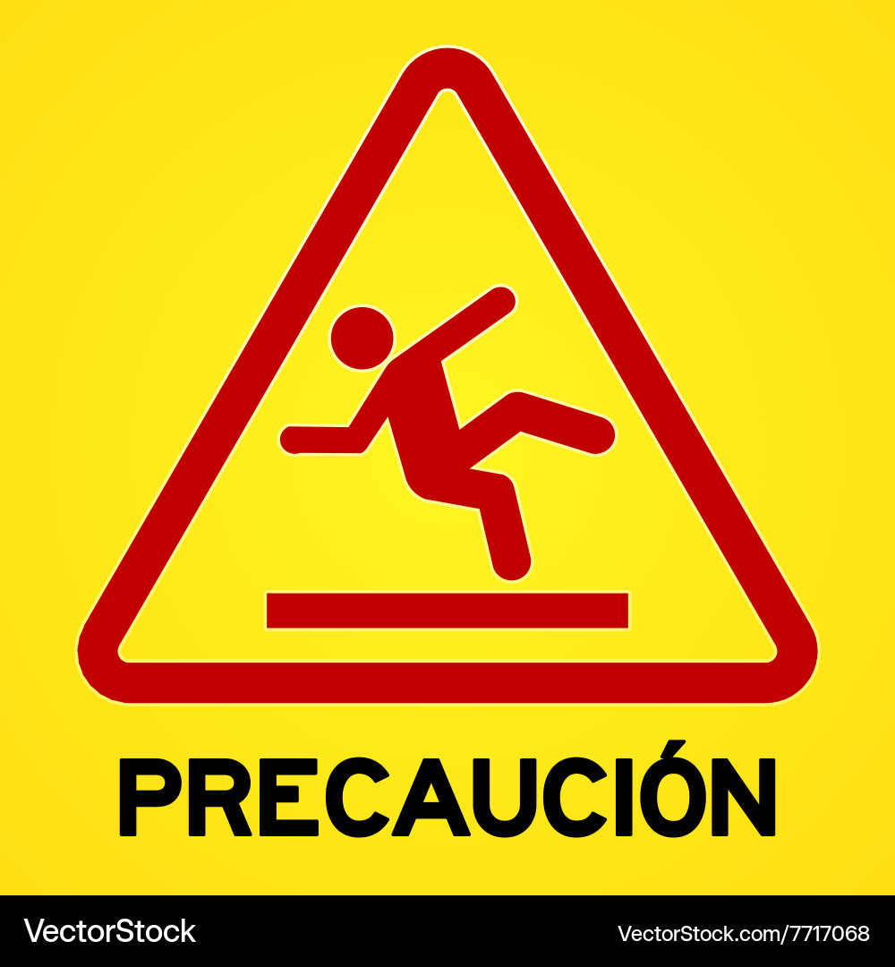 Yellow and red precaucion symbol Royalty Free Vector Image