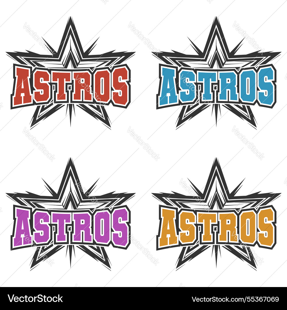 Astros clip art design mascot Royalty Free Vector Image