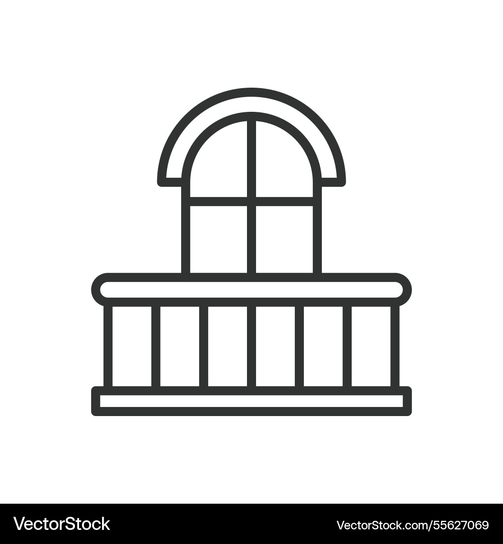 Balkon-Ikone in Linie Design Terrasse Lizenzfreier Vektor