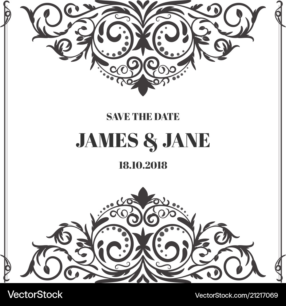Elegant Wedding Border Frame Royalty Free Vector Image