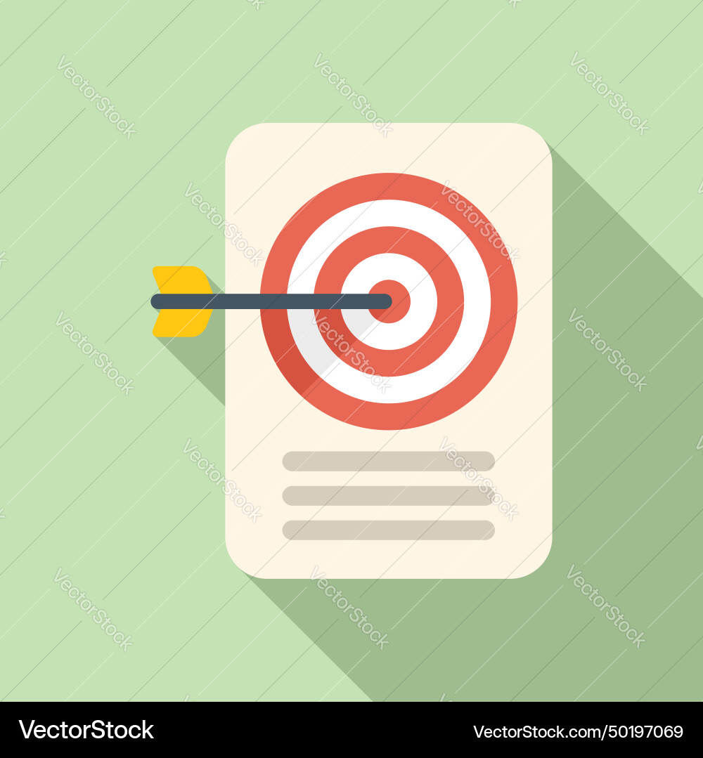 Paper target management icon flat risk Royalty Free Vector