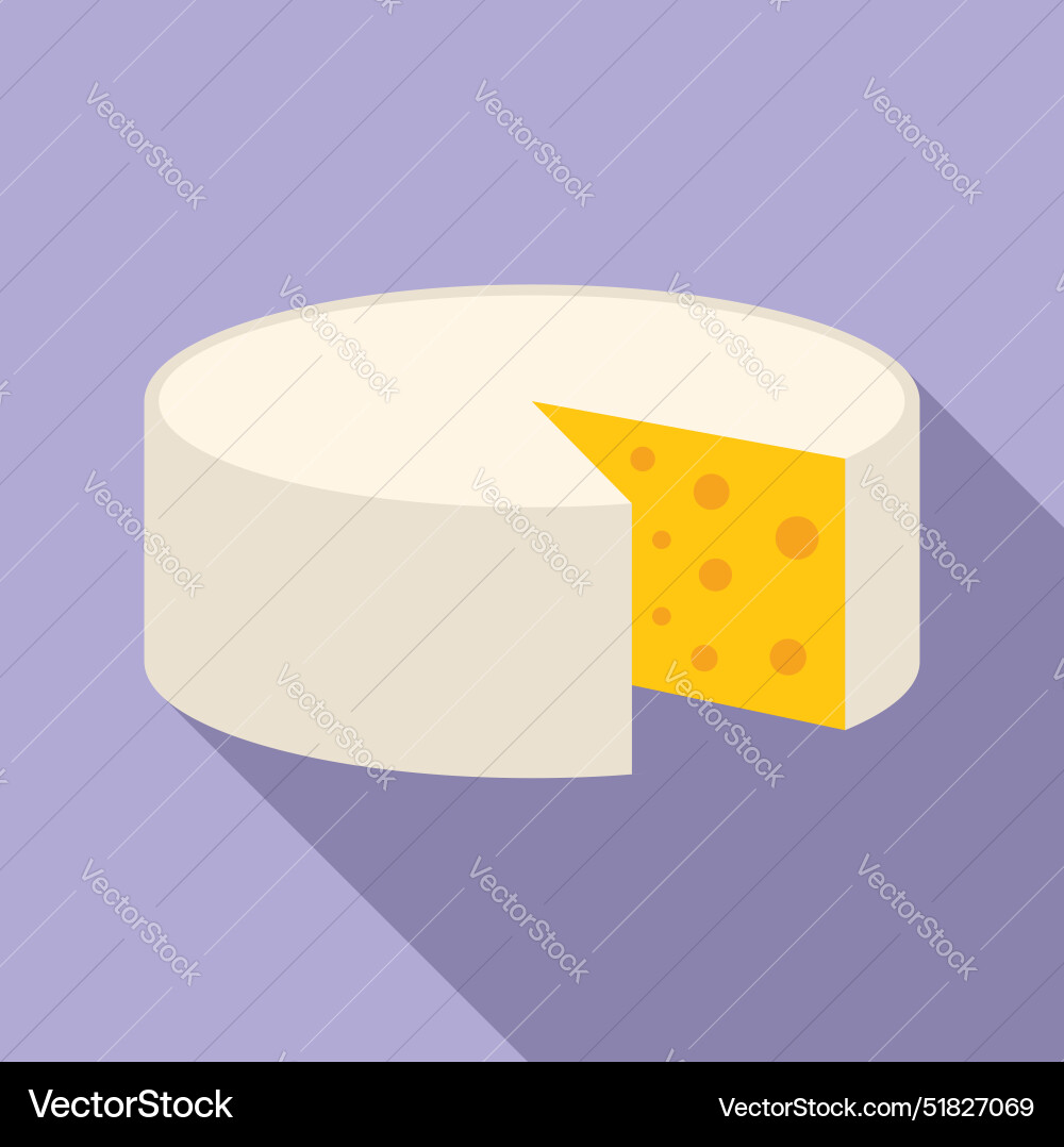 Round cheese wheel with a slice being removed Vector Image