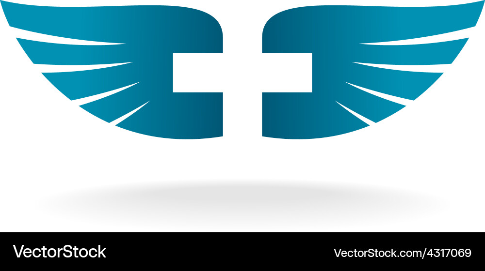 Wings and cross logo Royalty Free Vector Image