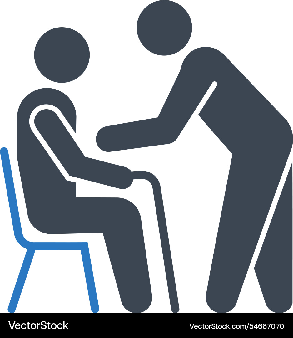 Assisting elderly person icon Royalty Free Vector Image
