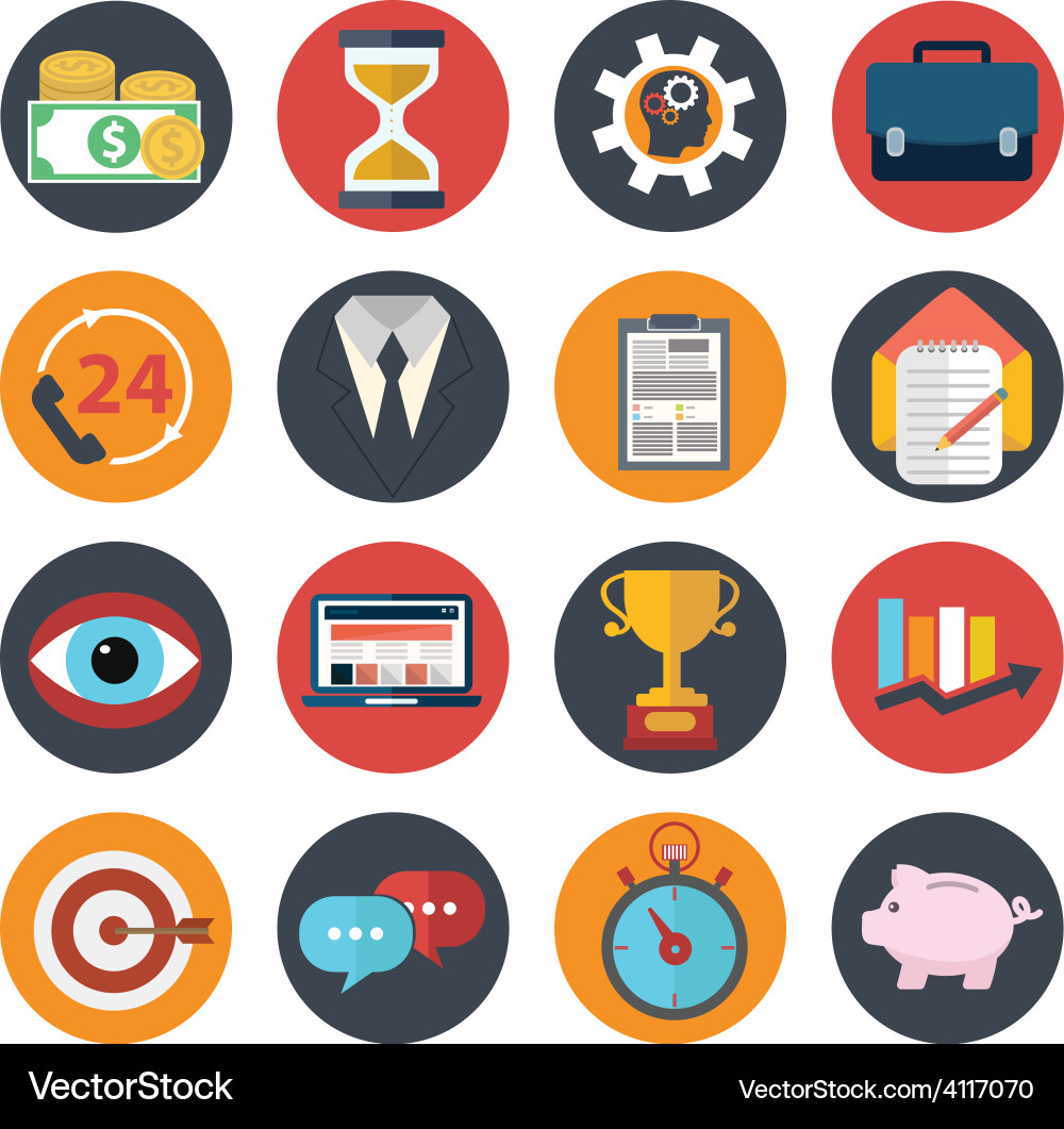 Business icons Royalty Free Vector Image - VectorStock