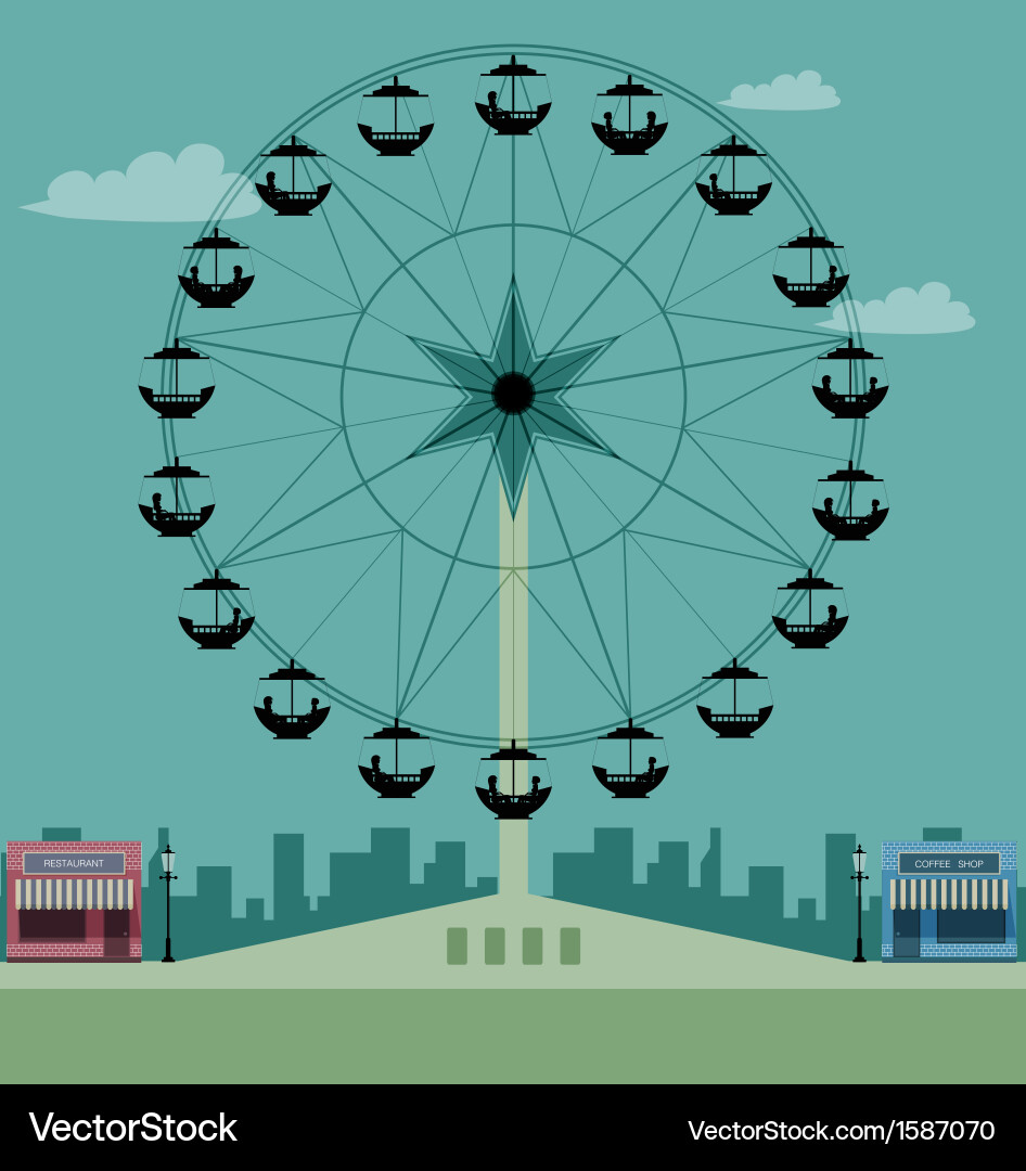 Ferris wheel Royalty Free Vector Image - VectorStock