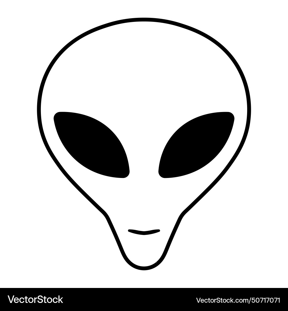 Black alien icon on white background Royalty Free Vector