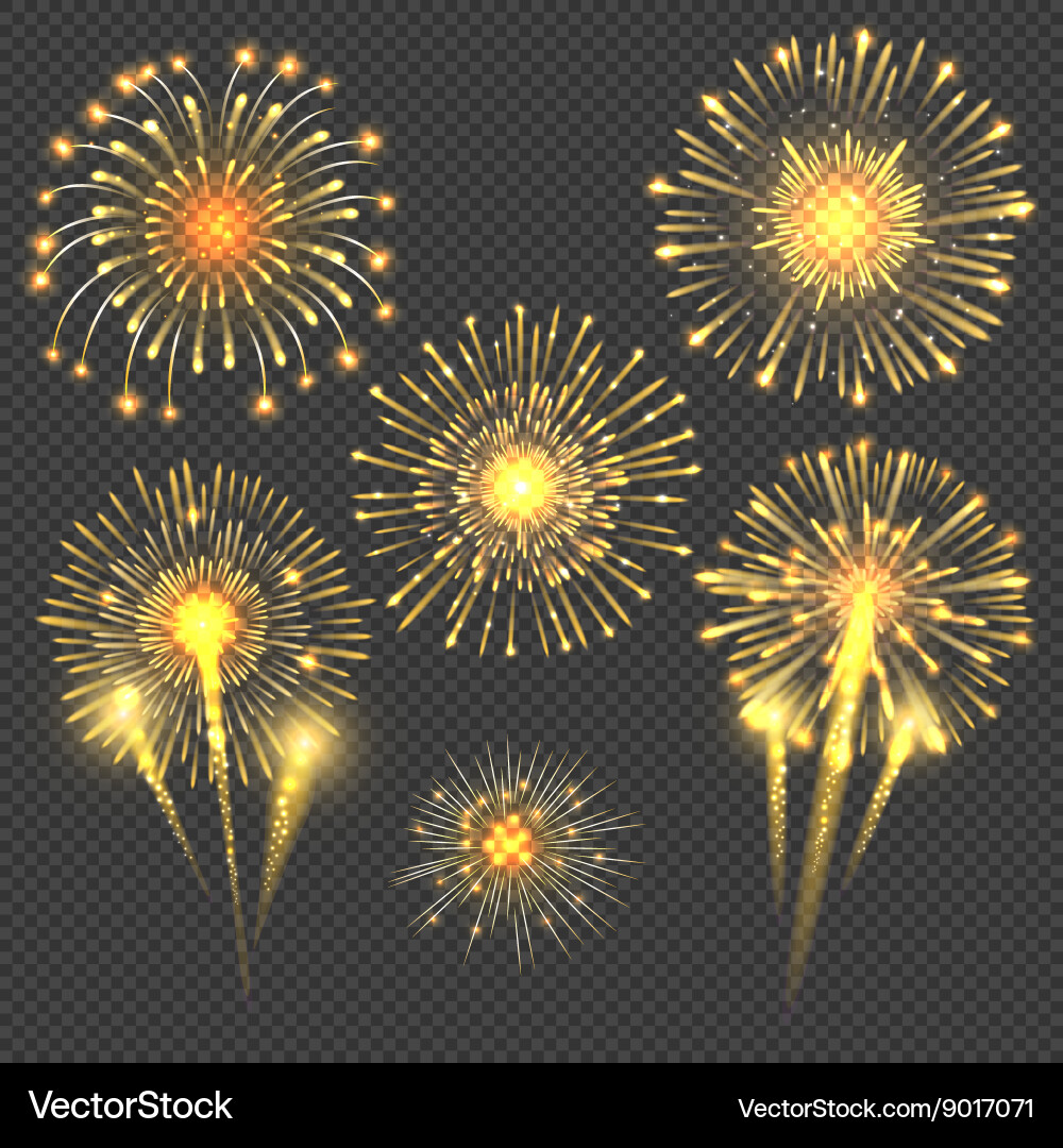 Celebratory gold firework salute burst Royalty Free Vector