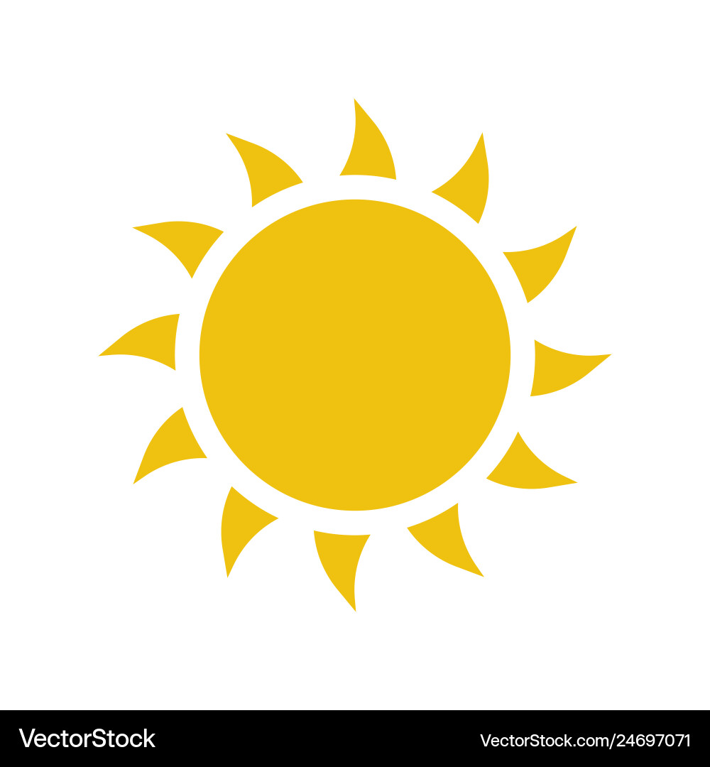 Flat sun icon Royalty Free Vector Image - VectorStock
