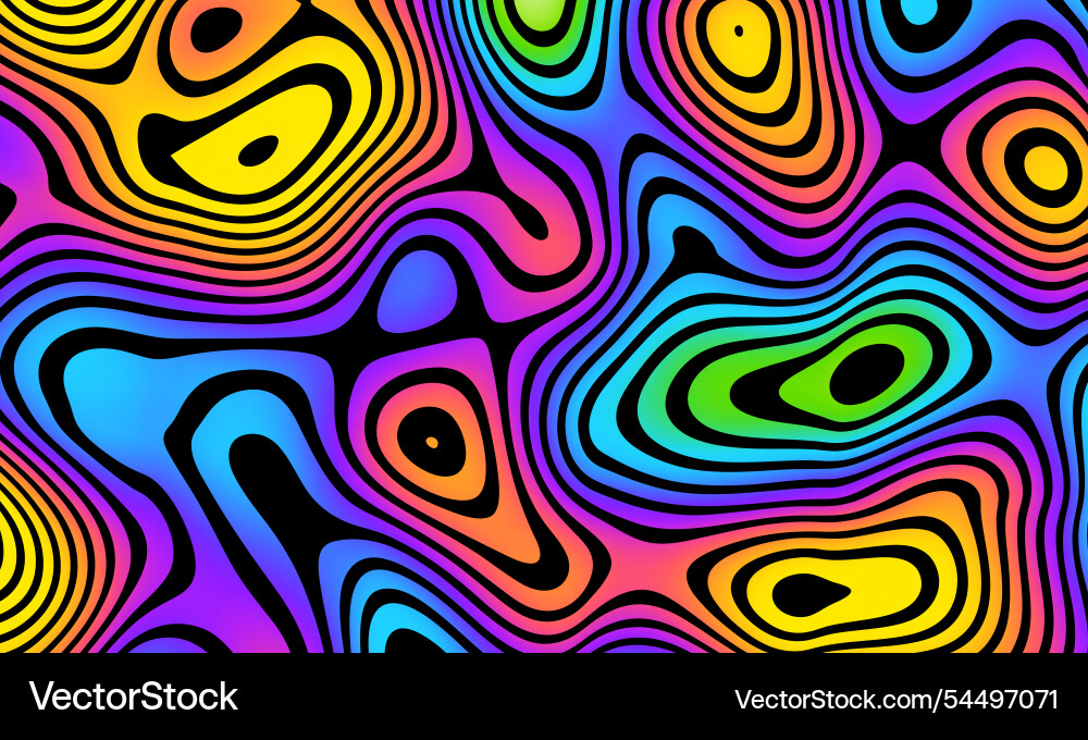 Groovy psychedelic wave background for banner Vector Image