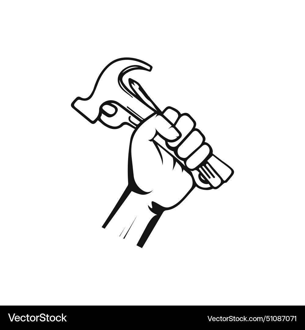 Hand holding tools for construction symbol Vector Image